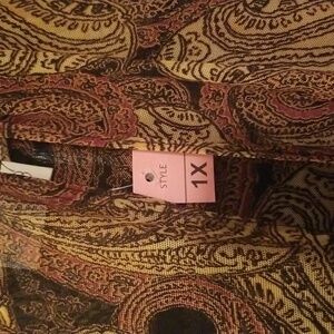 Objex | Jackets & Coats | Womens Objex Sheer Paisley Print Jacket Brown ...